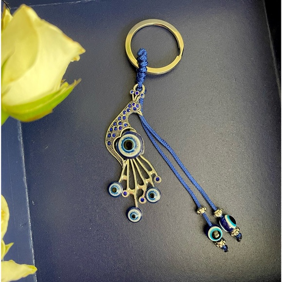 Boutique | Accessories | Nwt Peacock Evil Eye Key Chain | Poshmark